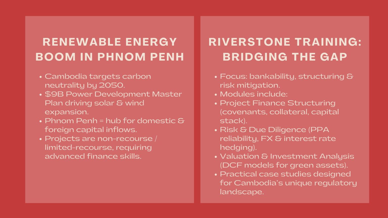 Renewable Energy Finance and Investment in Phnom Penh
