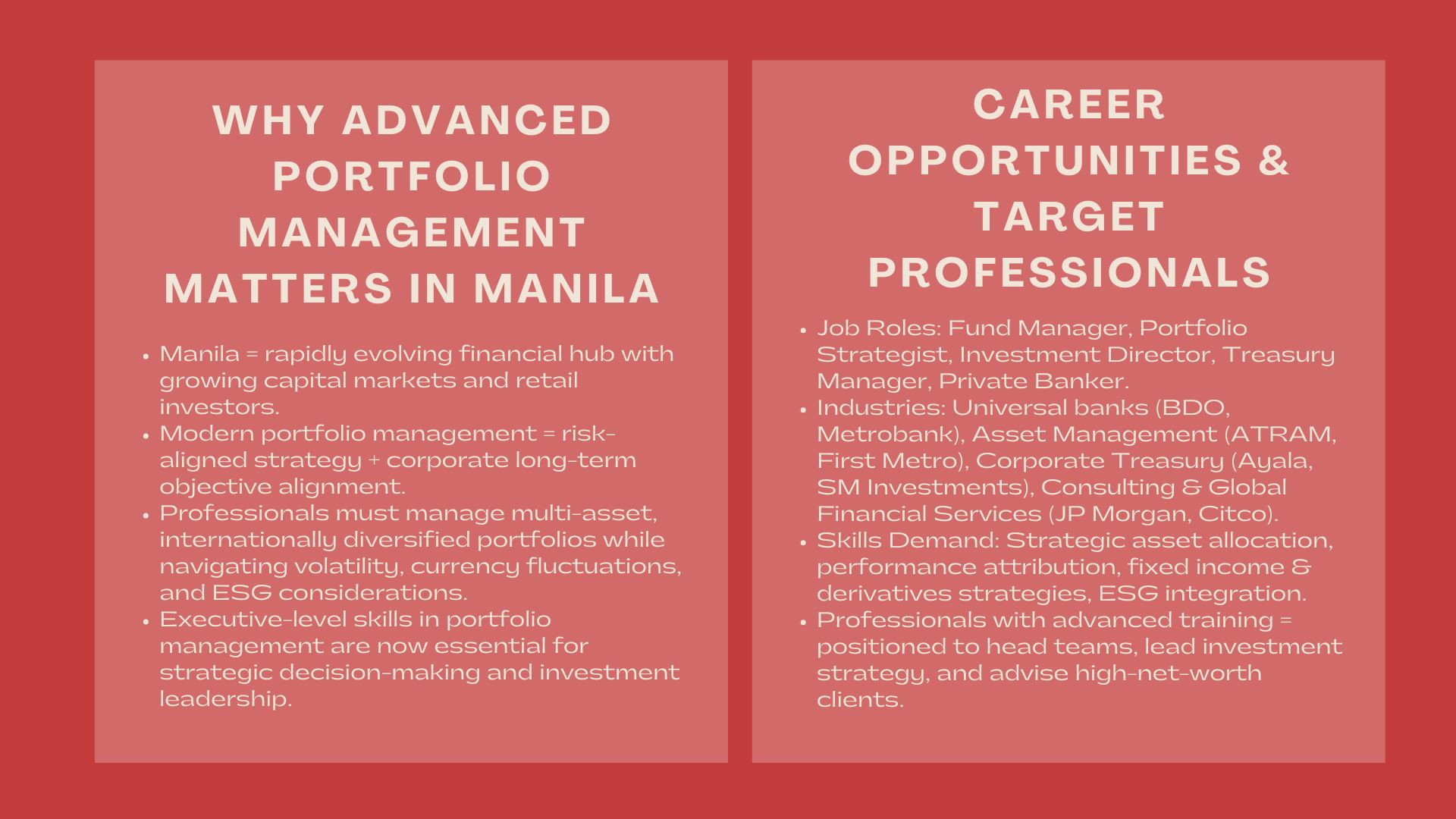 Leading Investment and Portfolio Management Programs in Manila