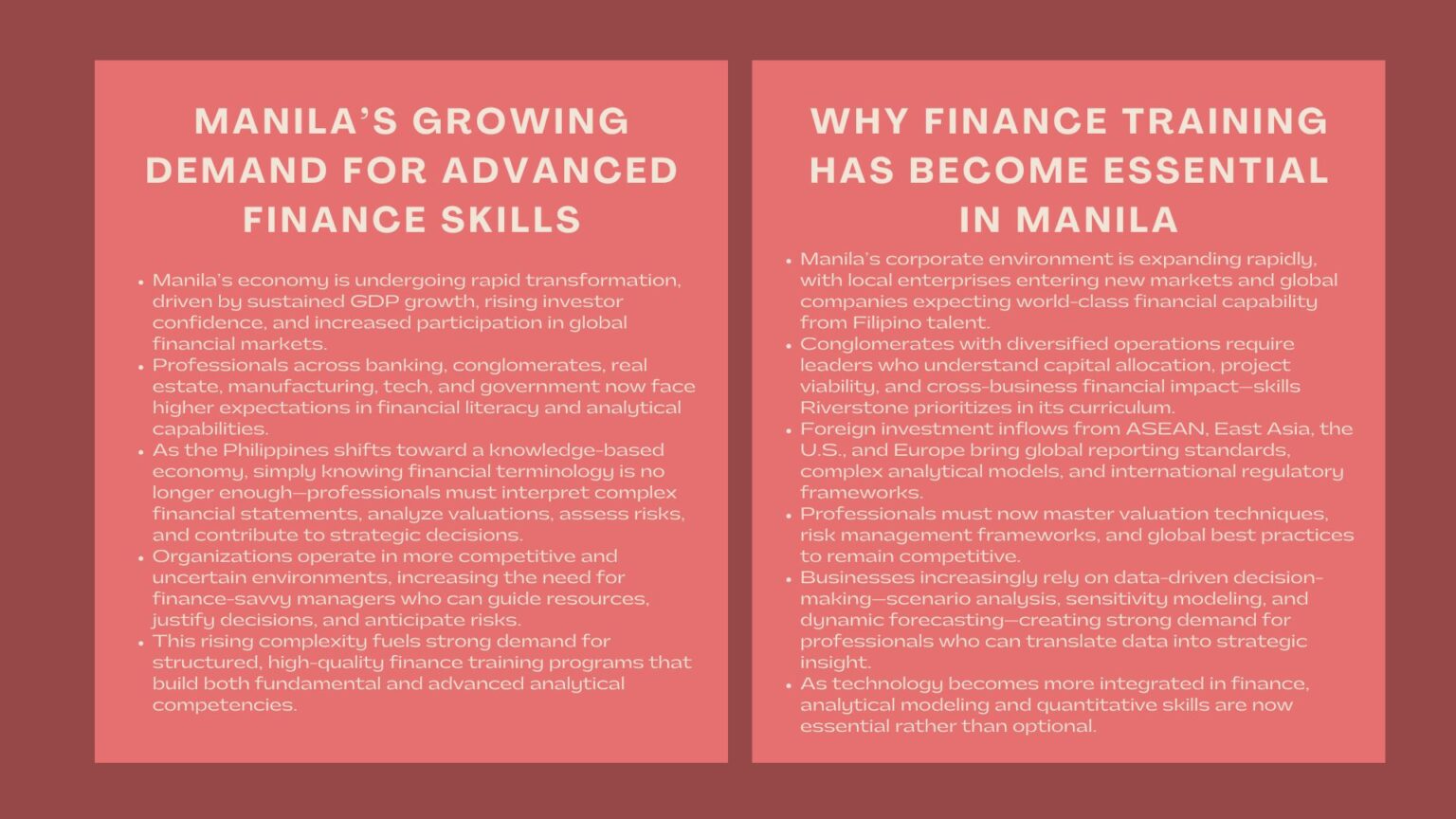 Best Finance Training in Manila