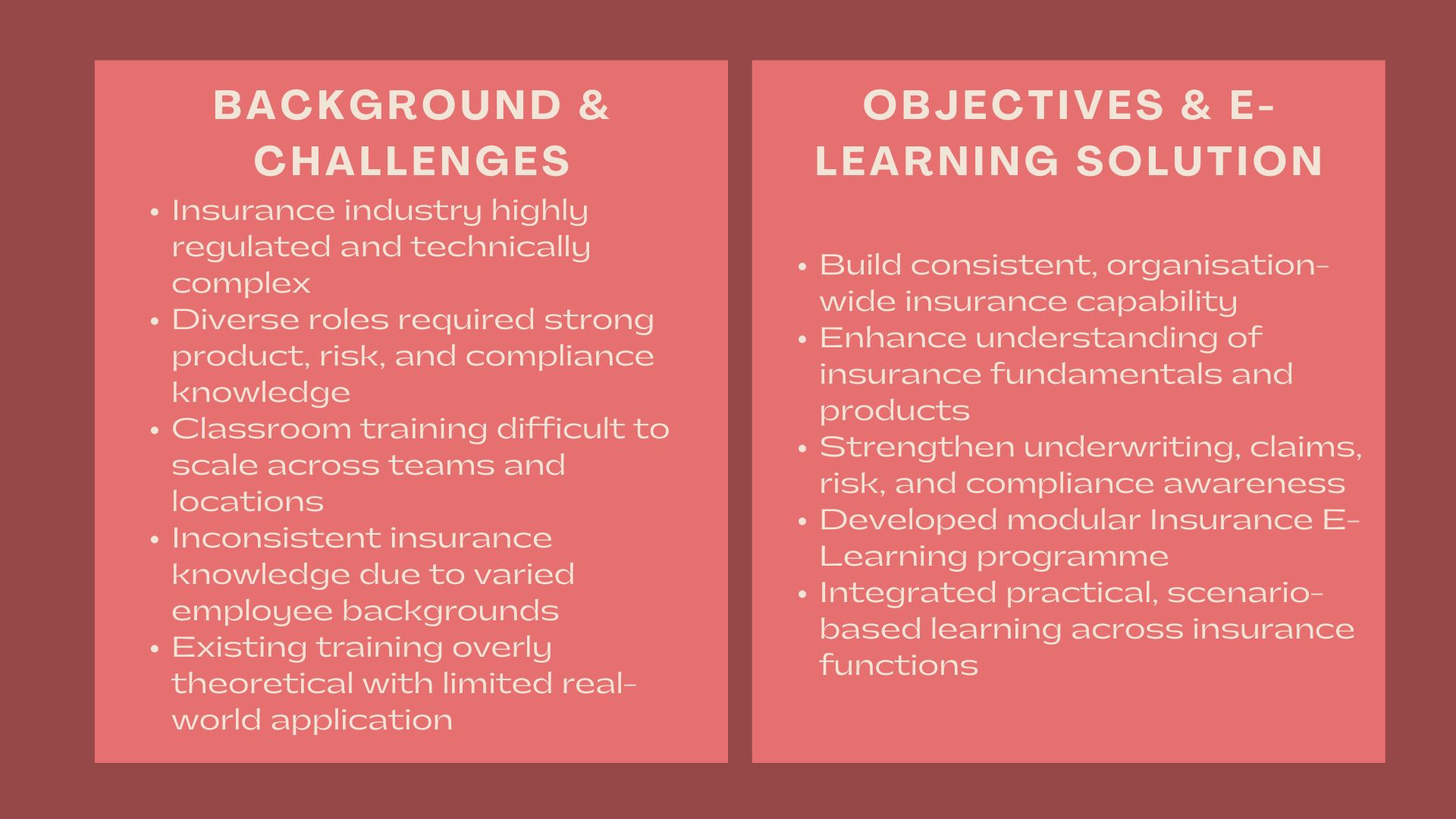 Case Study Insurance E-Learning Services