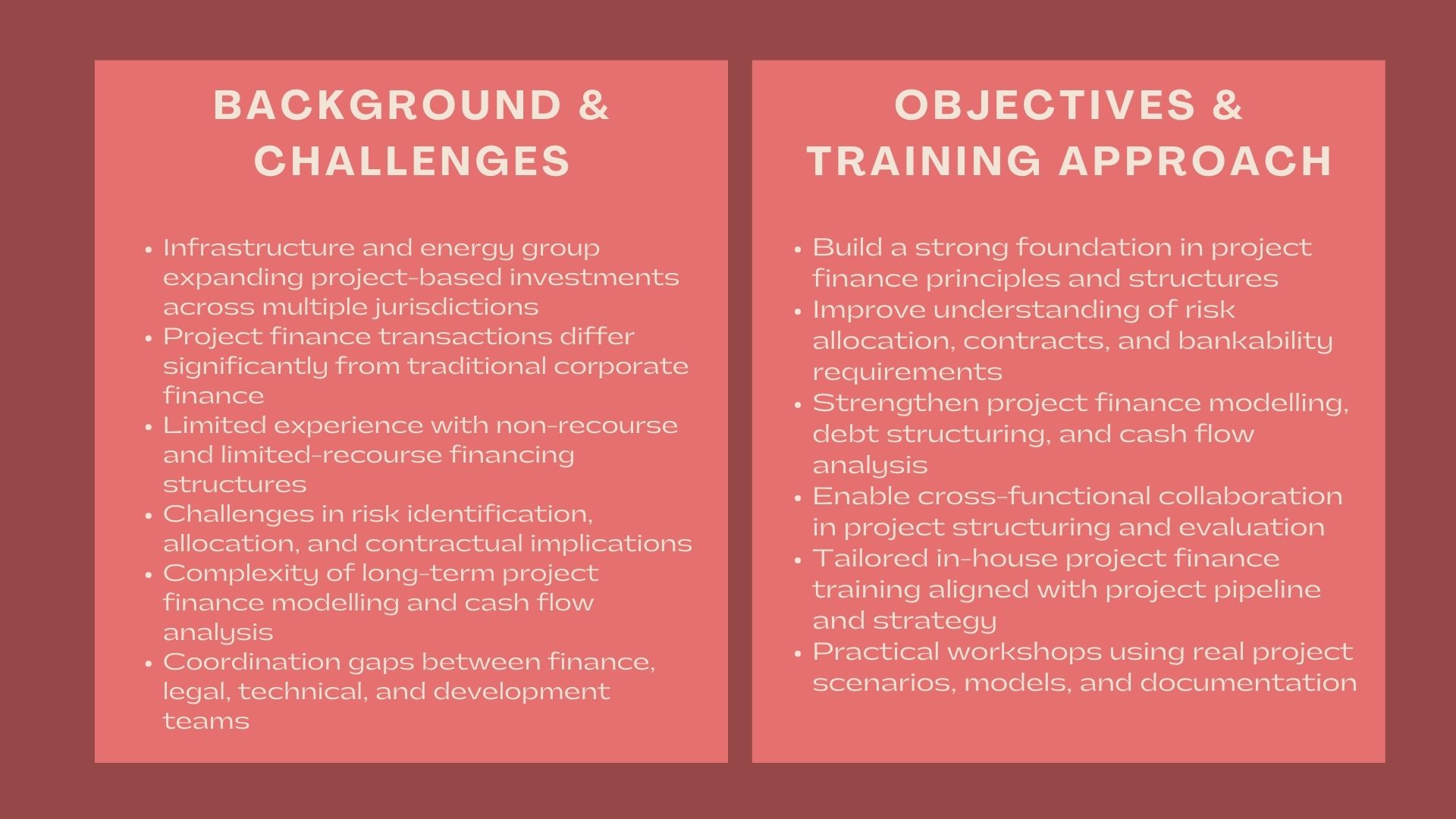 Case Study Project Finance In-House